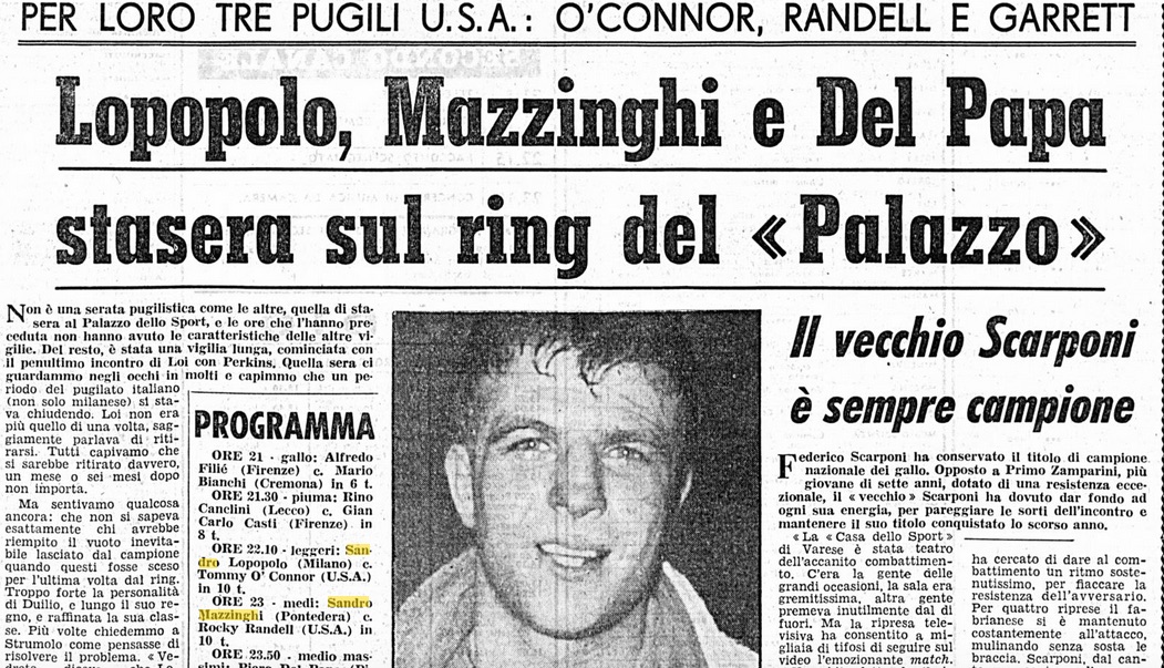 Accadeva 54 anni fa. Sandro Mazzinghi e il mistero di Rocky Randell ...